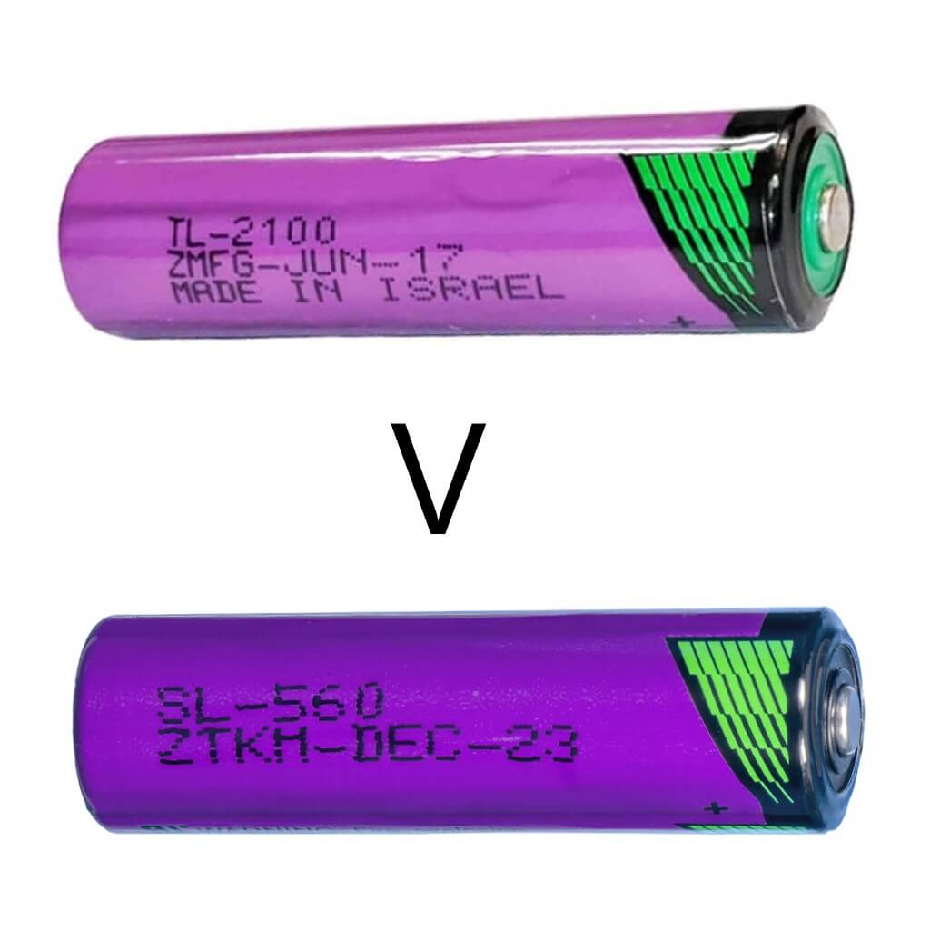 Technical comparison of the Tadiran TL-560 and TL-2100 AA lithium